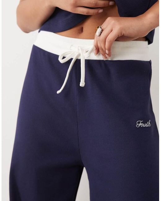 4th & Reckless Ribbed Wide Waistband Drawstring Waist Wide Leg Pants in ...