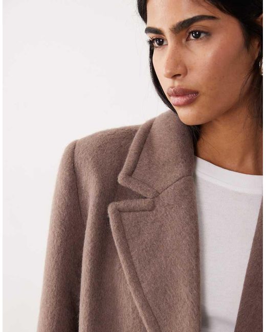 Y.A.S Premium Textured Formal Maxi Coat in Natural | Lyst UK