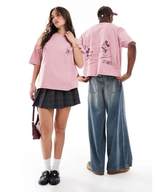 ASOS Disney Unisex Boxy Oversized T-shirt With Tonal Mickey Mouse ...