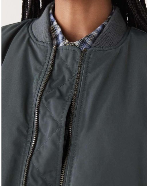 Weekday Oversized Bomber Jacket in Grey | Lyst UK