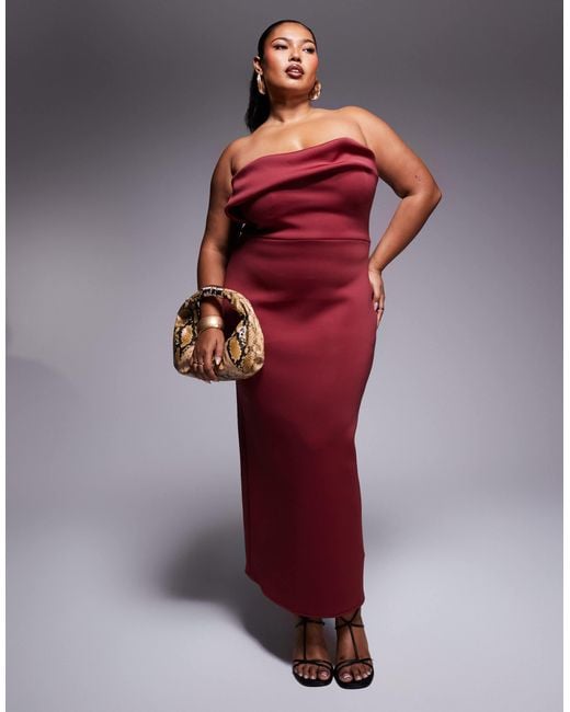 ASOS Asos Design Curve Scuba Structured Bust Detail Midi Dress | Lyst