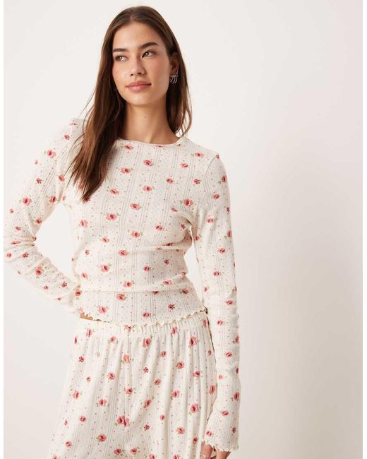 ASOS Mix & Match Long Sleeve Pyjama Top in Natural | Lyst UK