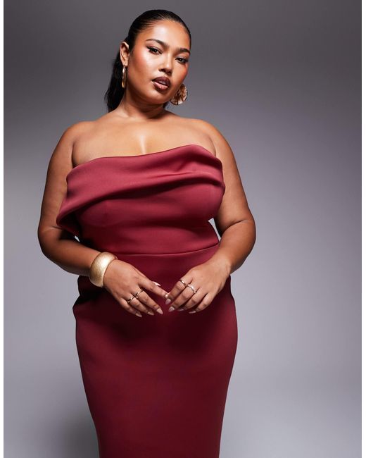 ASOS Asos Design Curve Scuba Structured Bust Detail Midi Dress | Lyst