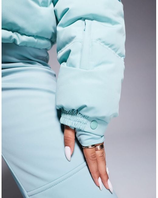 ASOS Ski Boxy Fit Puffer Ski Jacket in Blue | Lyst