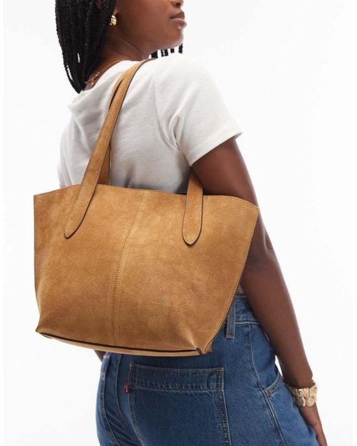 Mango Leather Shouder Bag With Inner Pocket Bag in Blue | Lyst UK