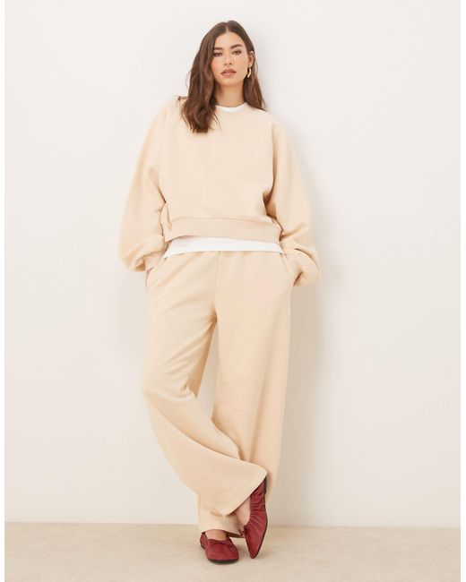 ASOS Barrel Leg jogger Co-ord in Natural | Lyst