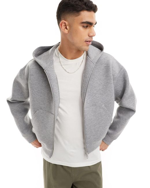 Weekday Simon Scuba Zip Through Hoodie in Gray for Men | Lyst
