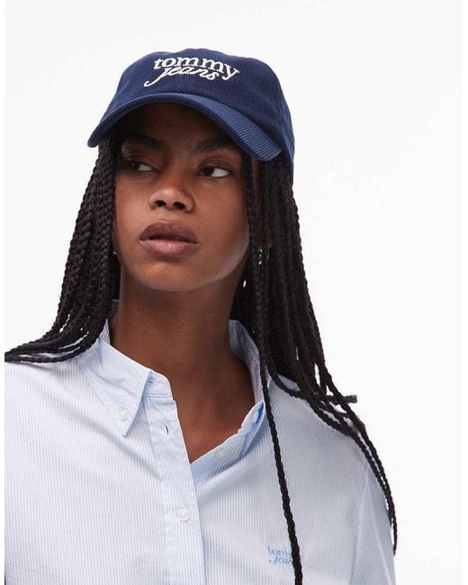 Tommy Hilfiger Script Logo Cap in Blue | Lyst UK