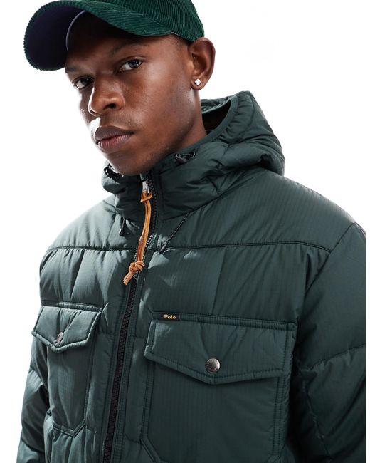 Polo Ralph Lauren Utility Hooded Down Puffer Jacket in Grey for Men ...