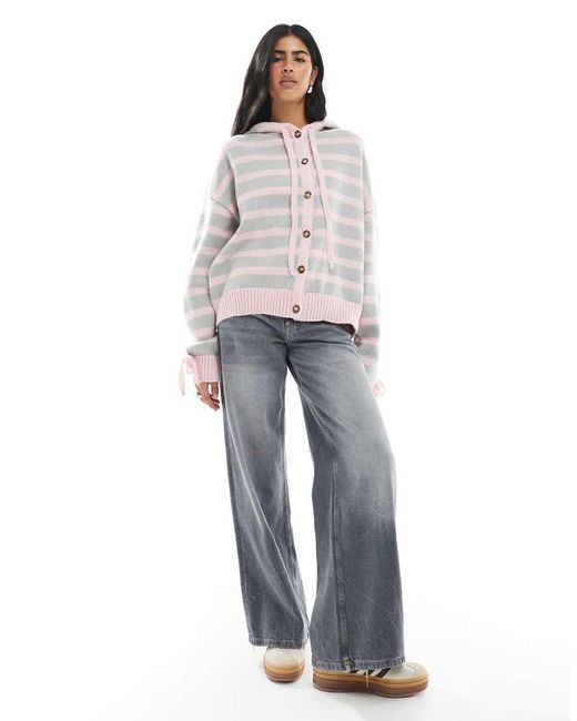 Daisy Street Bonnet Cardigan in Grey | Lyst UK