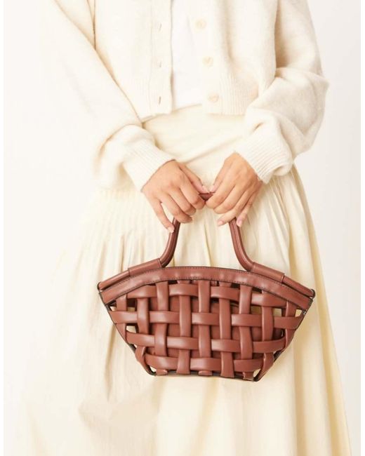 ASOS Puff Weave Tote Bag in Natural | Lyst UK