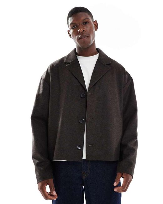 ASOS Wool Look Coat in Black for Men | Lyst UK