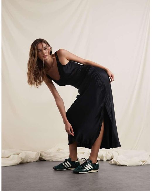 adidas Originals X Asos Satin Dress in Black | Lyst UK