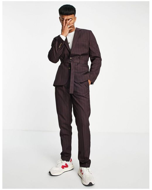 Asos Slim Belted Suit Jacket For Men Lyst