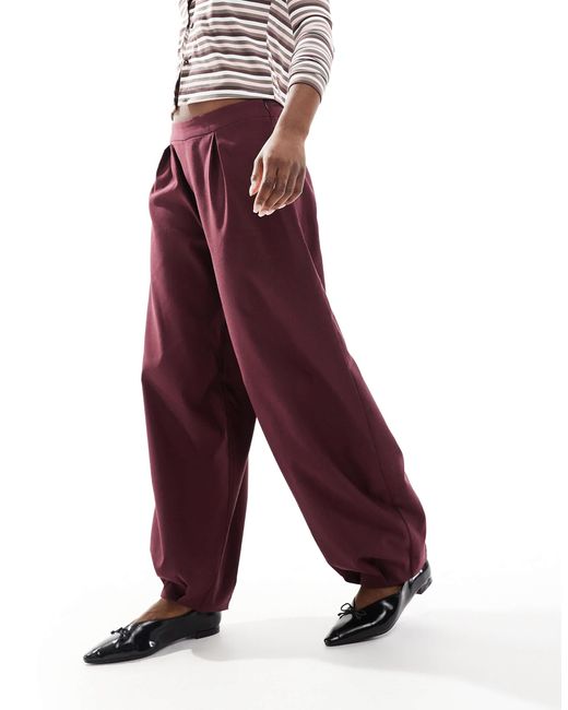 ASOS Tailo Barrel Leg Trouser in Purple | Lyst