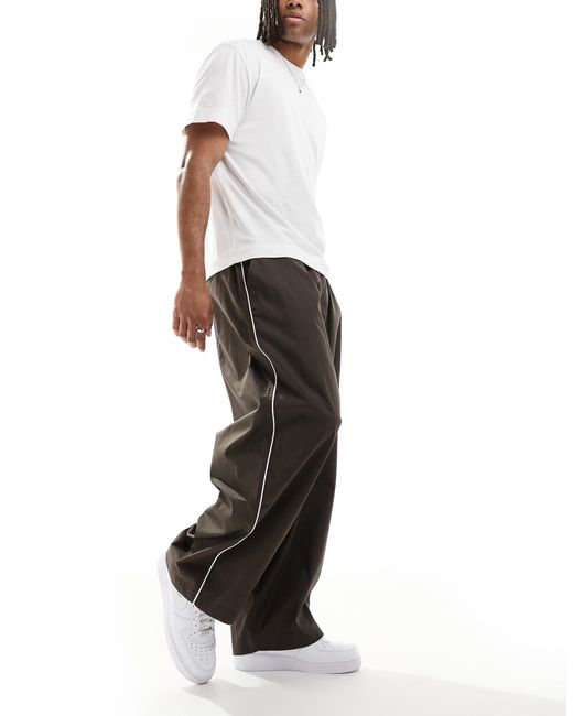 ASOS Oversized baggy Pants With Side Piping in White for Men | Lyst