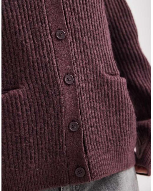 ASOS Oversized Boyfriend Cardigan in Purple | Lyst UK