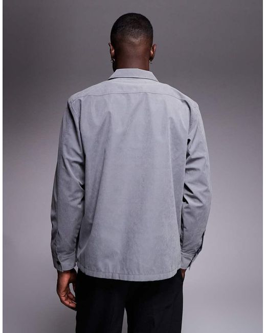 BOSS Lozzy Zip Thru Utility Overshirt in Grey for Men | Lyst UK