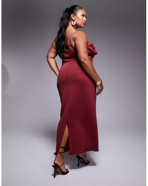 ASOS Asos Design Curve Scuba Structured Bust Detail Midi Dress | Lyst