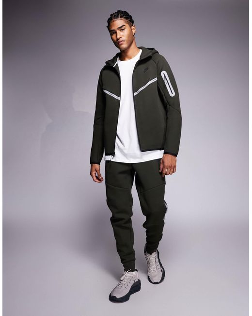Nike Tech Fleece Reflective Full Zip Hoodie in Gray for Men | Lyst