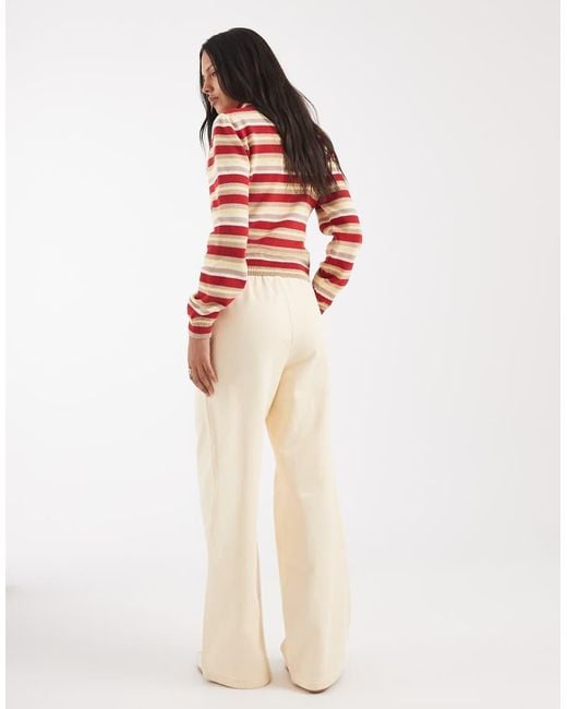 adidas Originals Essential Wide Leg Joggers in Natural | Lyst UK
