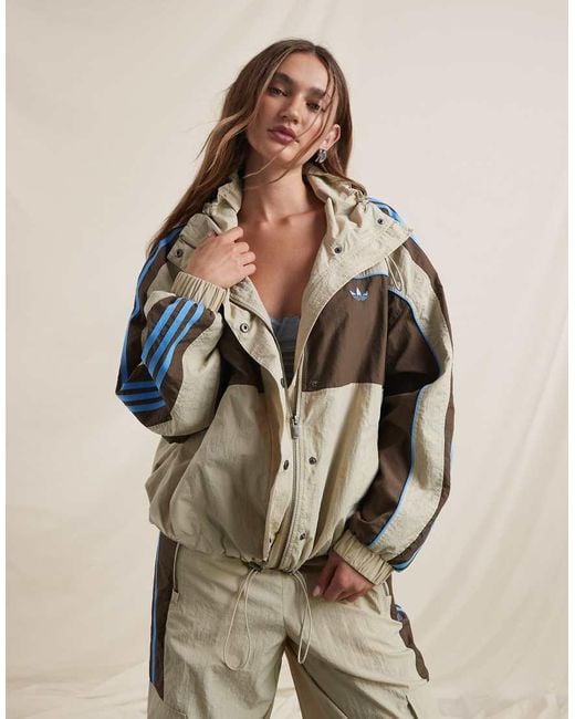 adidas Originals x ASOS Oversized Colour Block Track Jacket in Blue ...