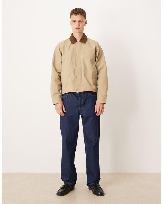 Abercrombie & Fitch Lightweight Cropped Barn Jacket in Natural for Men ...