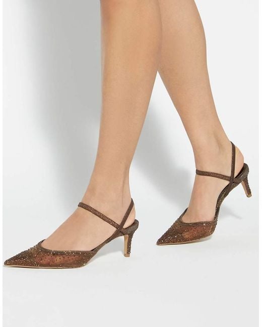 Dune Wide Fit Wf Charismatic Slingbacks in Brown | Lyst UK