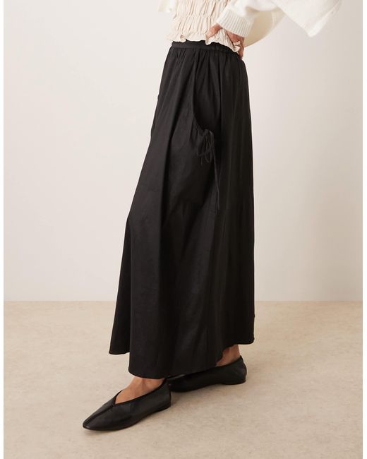Glamorous Volume Taffeta Midi Skirt in Natural | Lyst