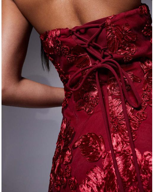 Murci Exclusive Structu Bandeau Mini Dress in Red | Lyst UK