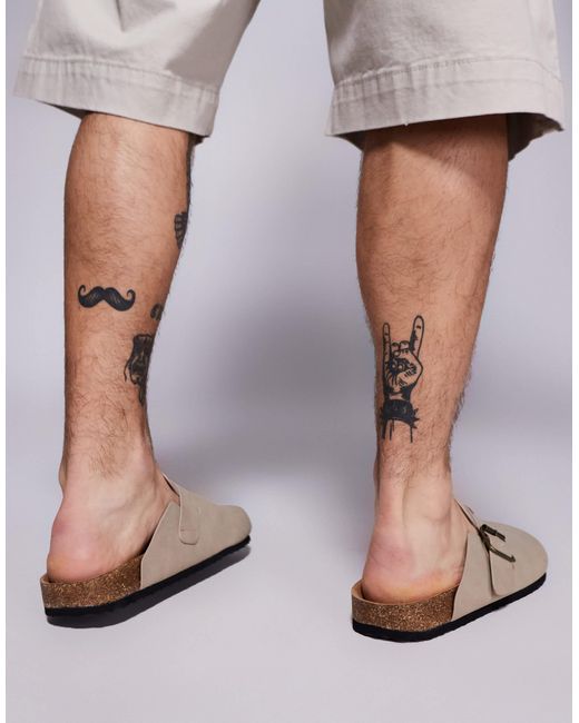 ASOS Mule Clog Sandals in Natural for Men | Lyst