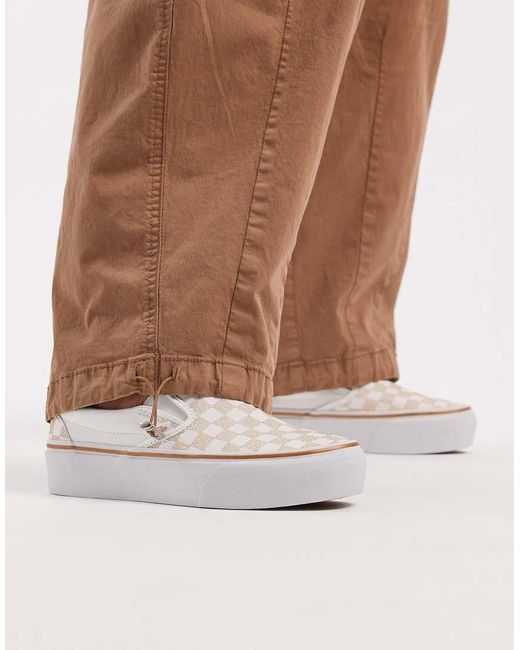 Vans Classic Slip-On Platform in Natural | Lyst UK