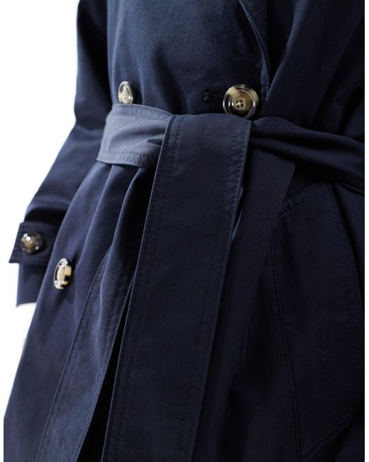 Mango Longline Core Trench Coat in Blue | Lyst