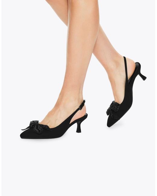 KG by Kurt Geiger Tilly Bow Gem Heeled Shoes in White | Lyst UK