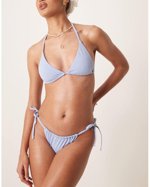 ASOS Maya Mix And Match Tie Side Bikini Bottoms in Pink | Lyst