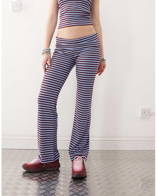 Collusion Low Rise Relaxed Stripe Trouser Co-ord in White | Lyst