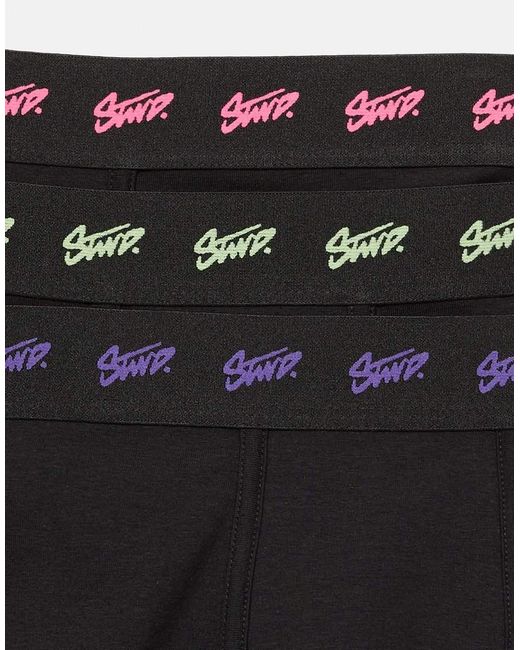 Pull&Bear Pack Of 3 Stwd Boxers With Neon Logo in Black for Men | Lyst UK
