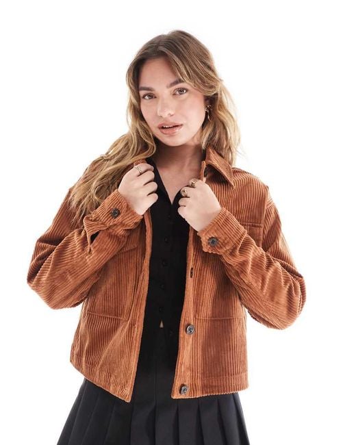 Fred Perry Oversized Cord Trucker Jacket in Brown | Lyst UK