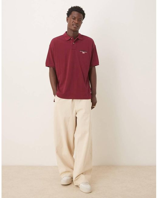 Polo Ralph Lauren Sport Capsule Flag Logo Oversized Fit Pique Polo in ...