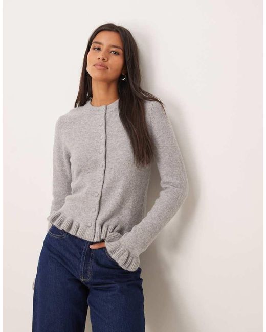 Mango Cardigan With Peplum Hem in Blue | Lyst UK