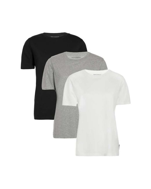 French Connection 3 Pack Cotton Crew Neck T-Shirts in Black | Lyst UK