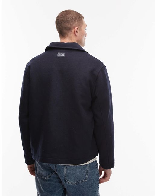 Tommy Hilfiger Wool Harrington Jacket in Blue for Men | Lyst
