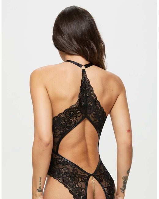 Ann Summers Fascinate Crotchless Body in Black | Lyst UK