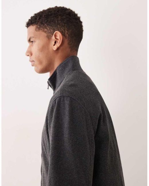 Mango Zip Though Harrington Jacket in Grey for Men | Lyst UK