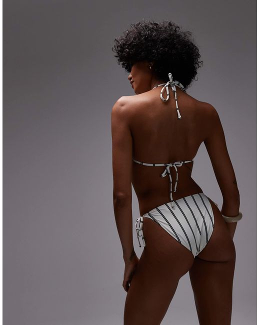 ARKET Mix & Match Tie Tanga Bikini Bottom in Brown | Lyst