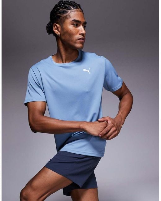 PUMA Tad Essential Poly Texture Training T-Shirt in Blue for Men | Lyst UK