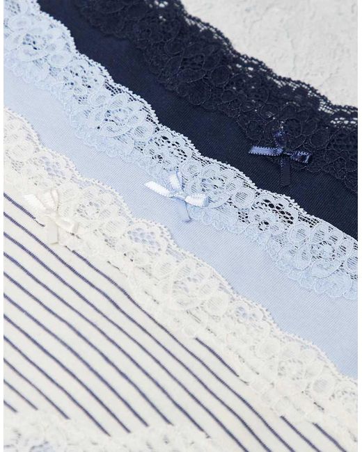 Lindex Wilma 3 Pack Thongs in Blue | Lyst UK