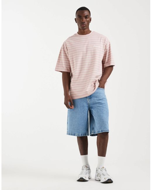 ASOS Oversized T-Shirt With Embroidery in Pink for Men | Lyst