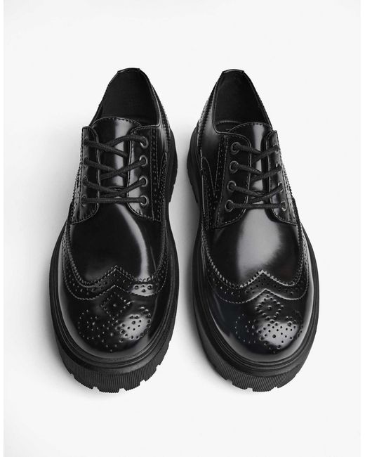 Bershka – elegante budapester in Schwarz für Herren | Lyst DE