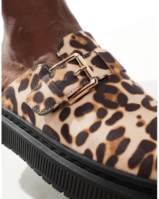 London Rebel Donna Buckle Mules in Black | Lyst